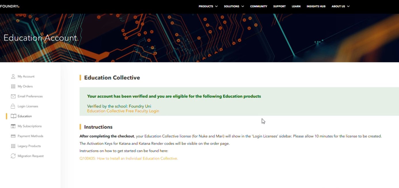 Q100680: How to apply for a student or faculty license – Foundry