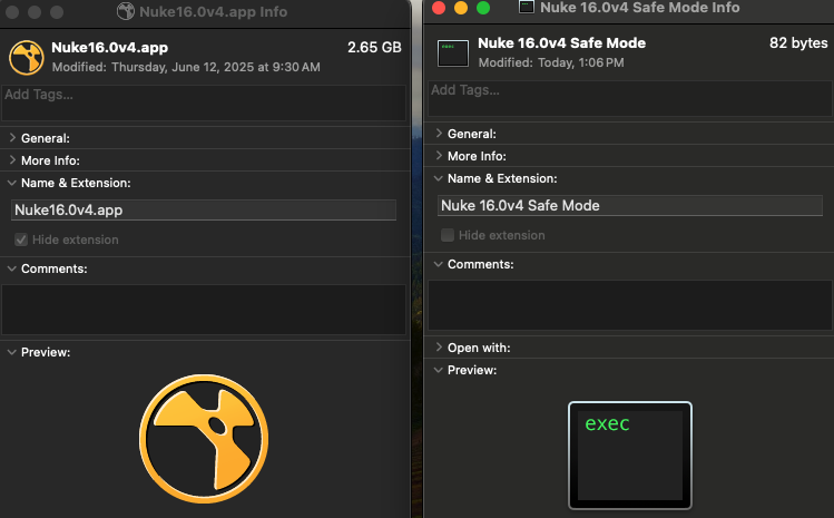 Q100412: 추가 플래그를 사용하여 Nuke 바로가기를 만드는 방법 – Foundry