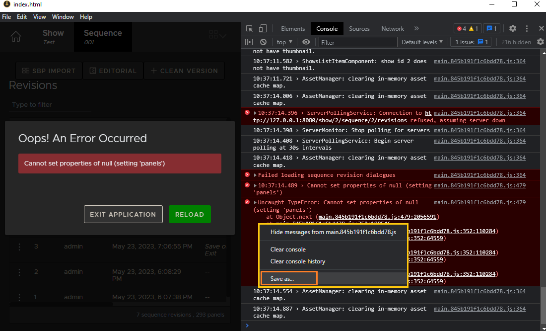 Q100682: Flix の開発者ツールでエラーを表示し、ログをエクスポートする方法 – Foundry