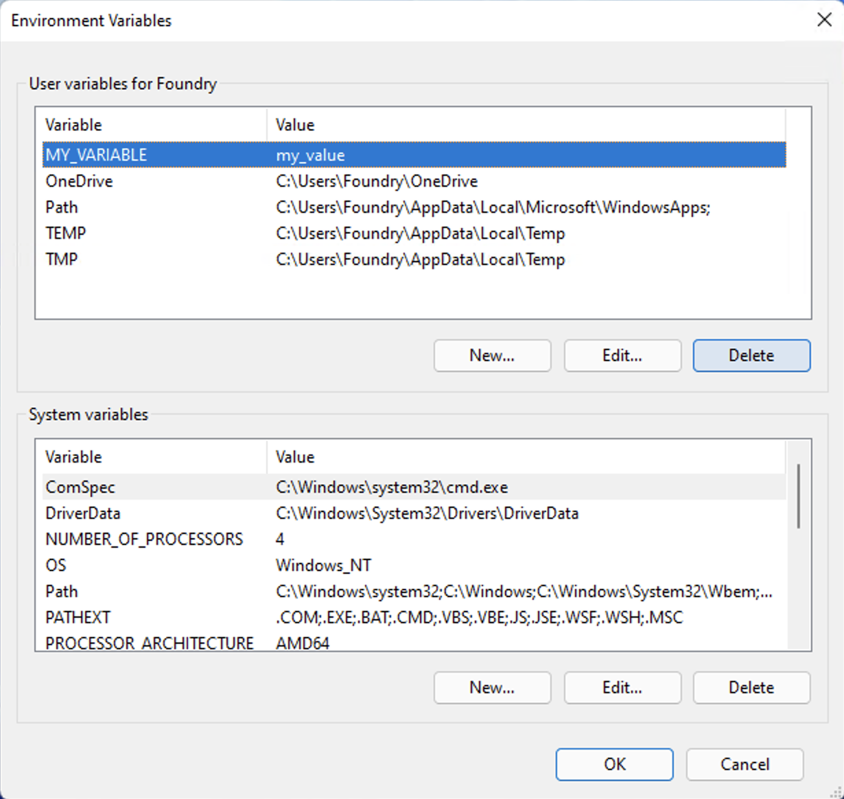 Q100127: How to delete or unset environment variables – Foundry Q100127: How to delete or unset environment variables – Foundry
