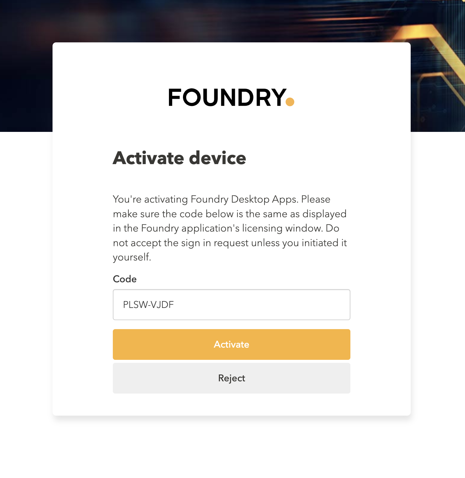 Q100660: How to activate your Team Login license – Foundry